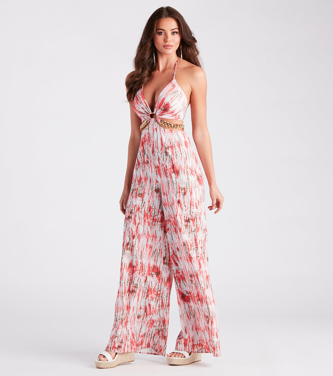 Feelin' Artsy Abstract Print Cutout Jumpsuit & Windsor