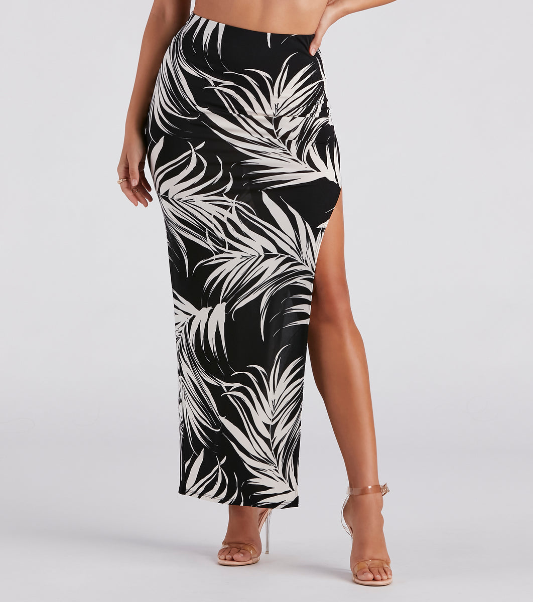 Island Breeze Tropical Print Midi Skirt & Windsor
