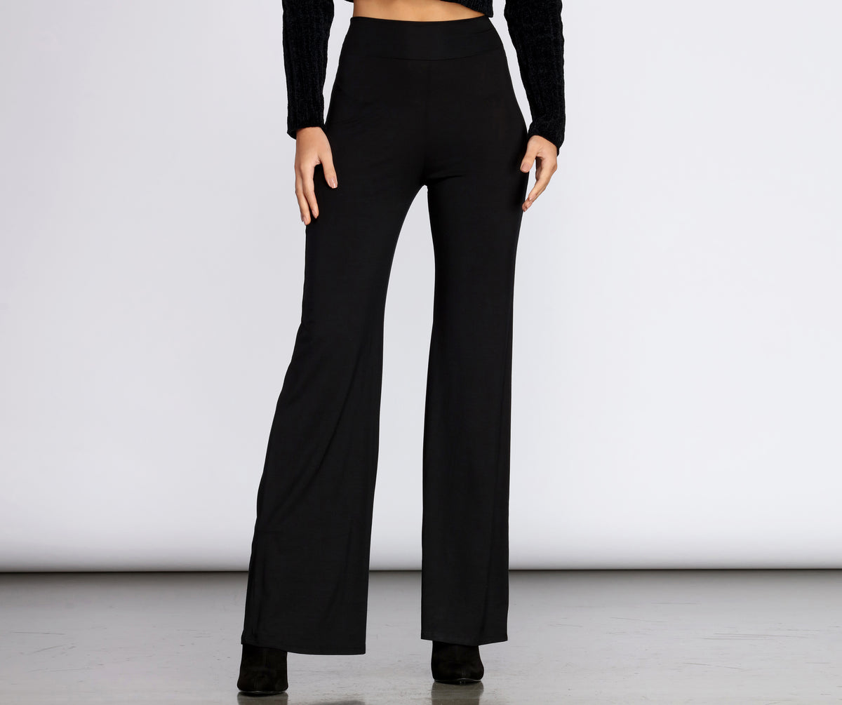 Basic Wide Leg Stretch Pants & Windsor