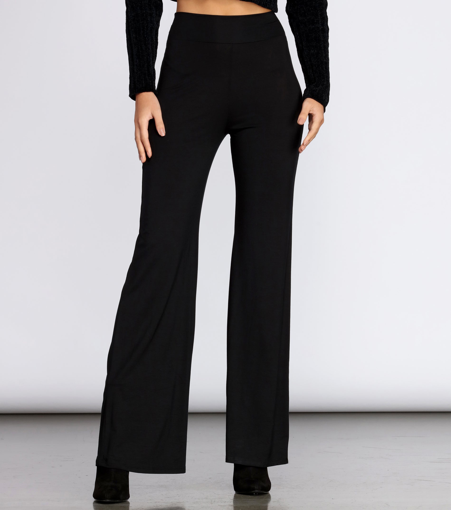 Basic Wide Leg Stretch Pants & Windsor