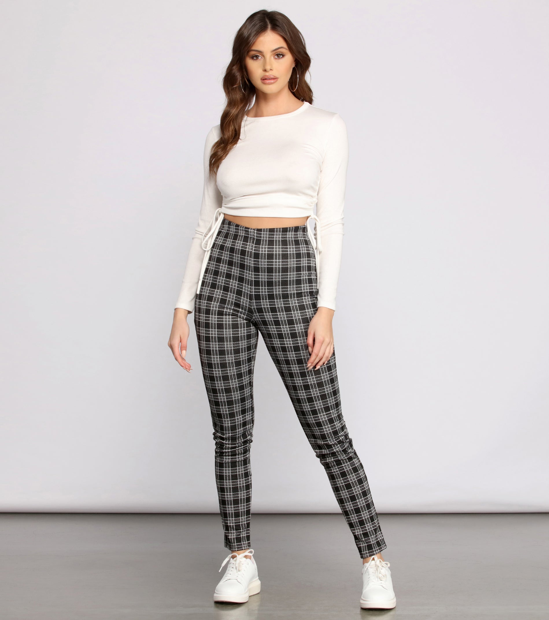 Preppy Plaid Skinny Pants & Windsor