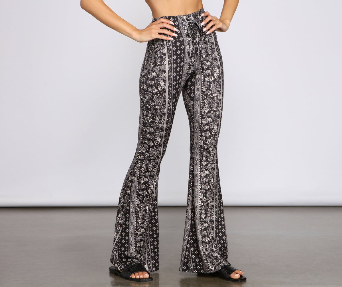 Boho Wanderer Floral Flared Pants & Windsor