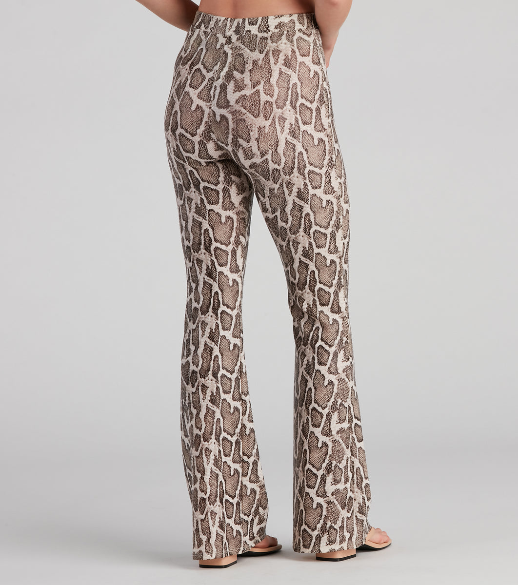 So Sassy Snake Print Wide-Leg Pants & Windsor