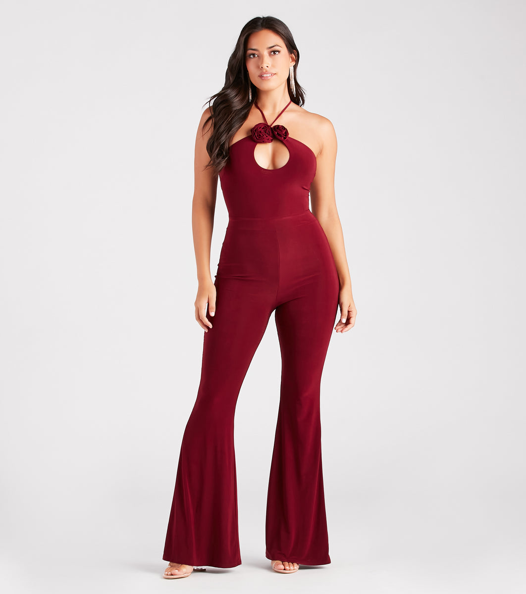 Style Blossom Rosette Flower Lace-Up Jumpsuit & Windsor
