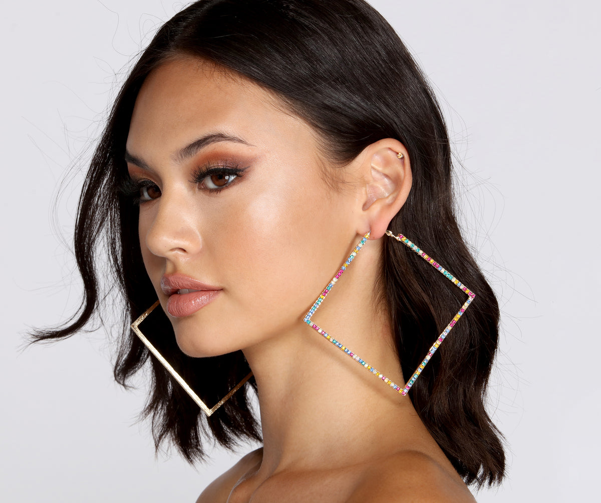 Over-sized Square Hoops & Windsor