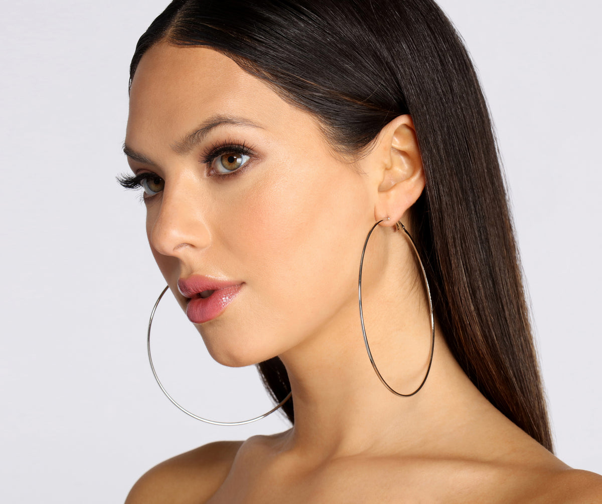 3 Pack Silver Hoop Set & Windsor