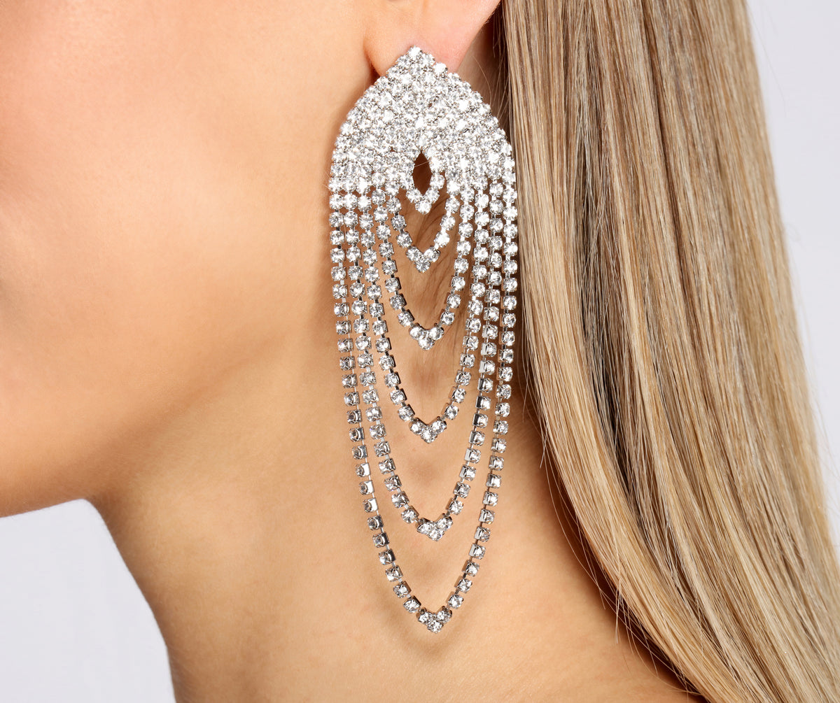 Super Swag Duster Rhinestone Earrings & Windsor