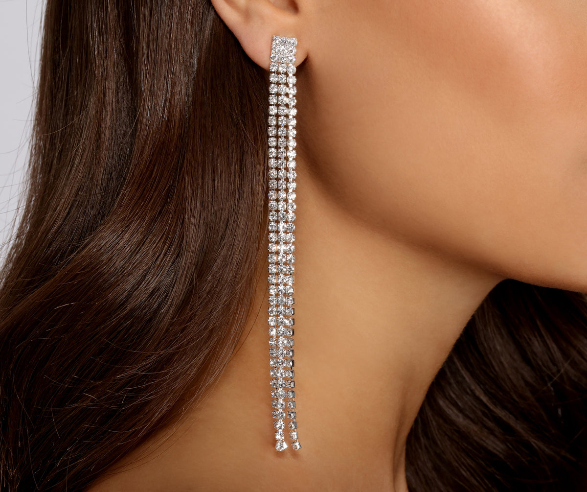 Loving The Sparkle Rhinestone Fringe Earrings & Windsor