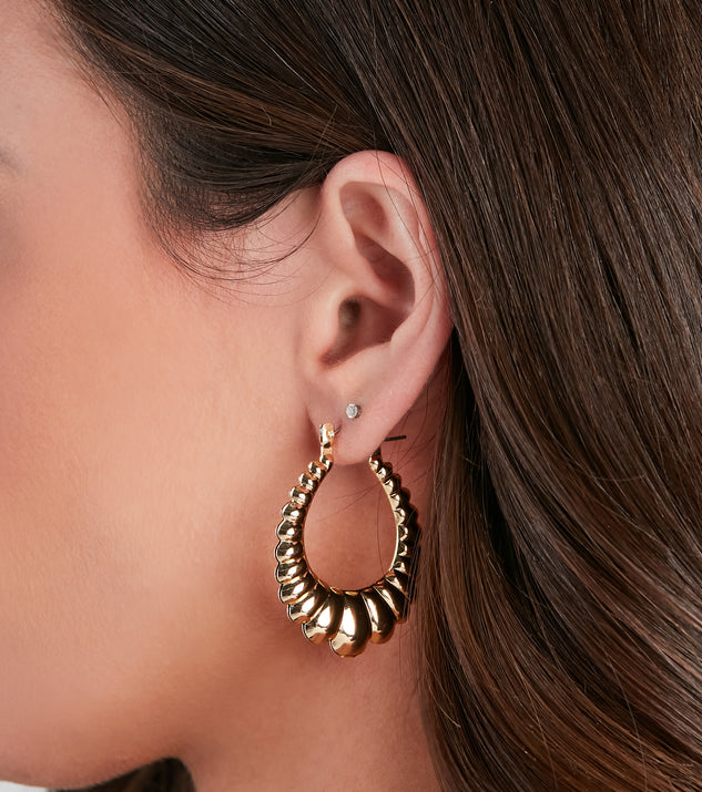 Gold Plated Teardrop Hoops & Windsor