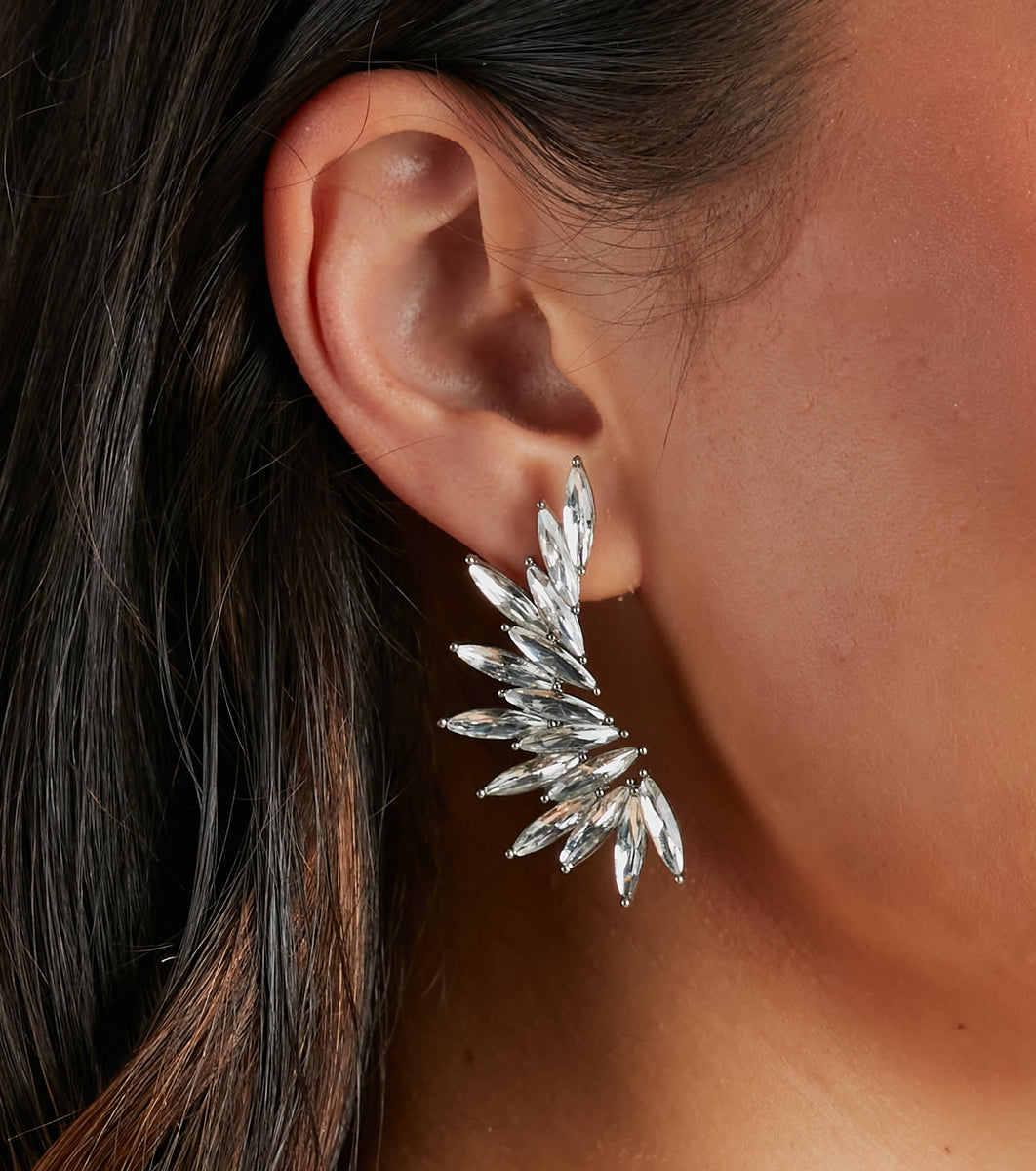 Pop Of Edge Gem Rhinestone Ear Crawlers & Windsor