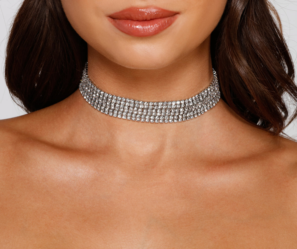 All About Luxe Rhinestone Choker Multi Pack & Windsor