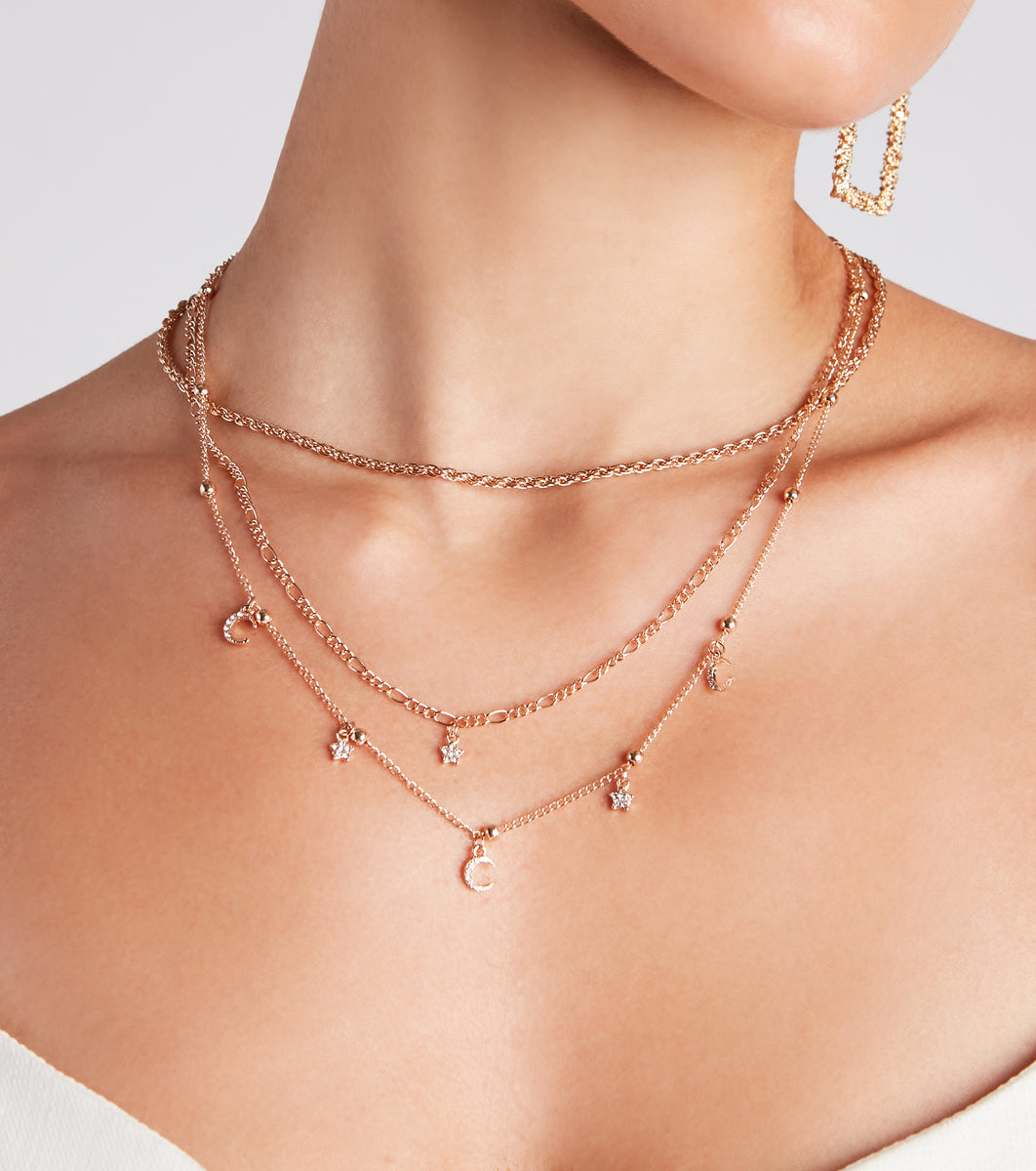 Cool-Girl Chic Celestial Charm Necklace & Windsor
