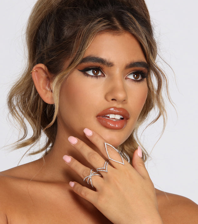 Dagger Rhinestone Ring Set & Windsor