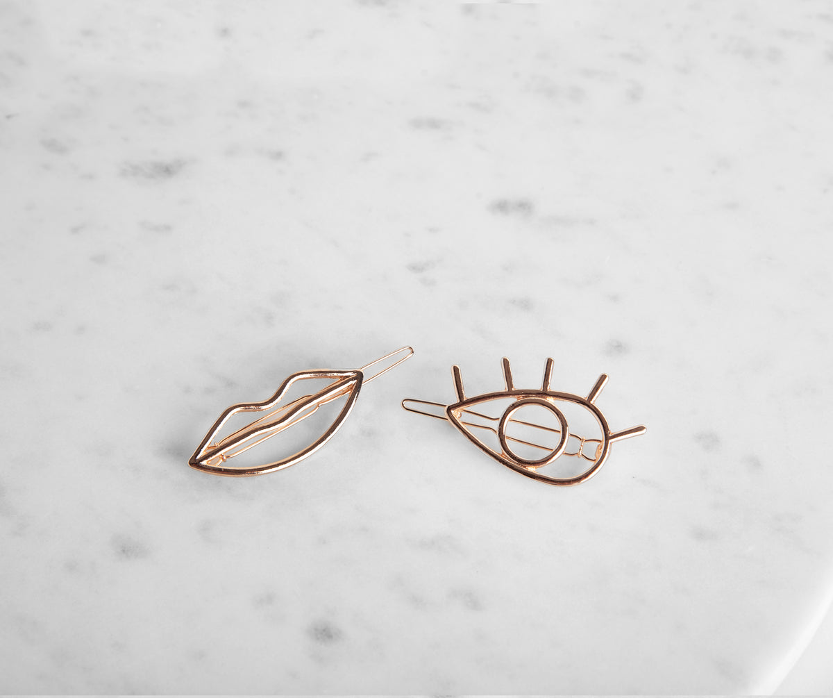 Eye And Lips Hair Clip Set & Windsor