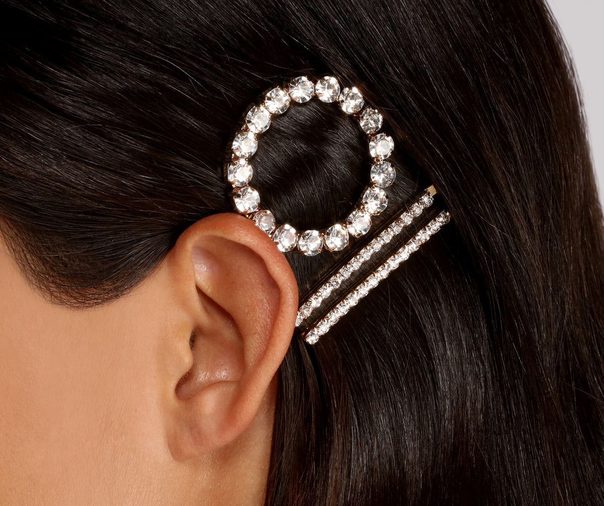 Rhinestone Circle + Bobby Pin 3 Pack & Windsor