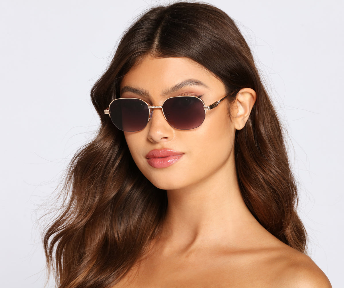 Round And Round Rimless Sunglasses & Windsor