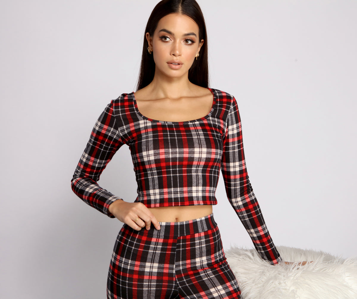 Classic Plaid Pajama Crop Top & Windsor