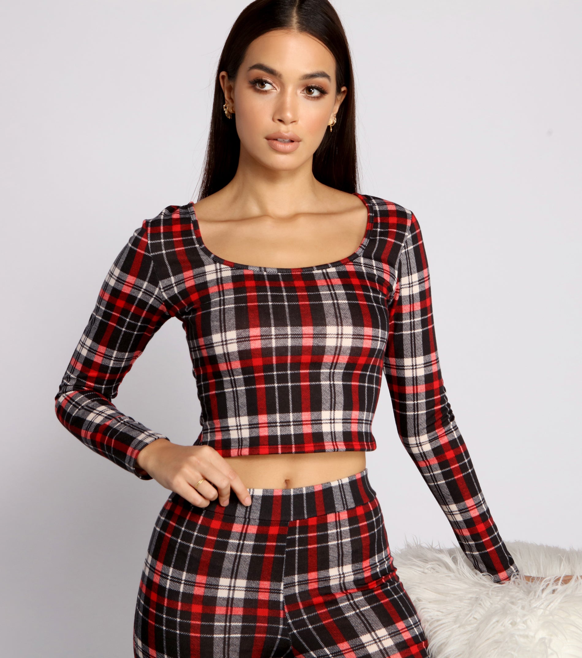 Classic Plaid Pajama Crop Top & Windsor