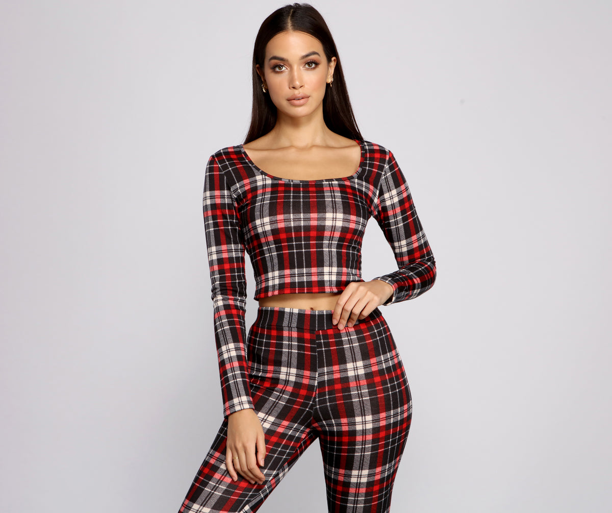 Classic Plaid Pajama Crop Top & Windsor