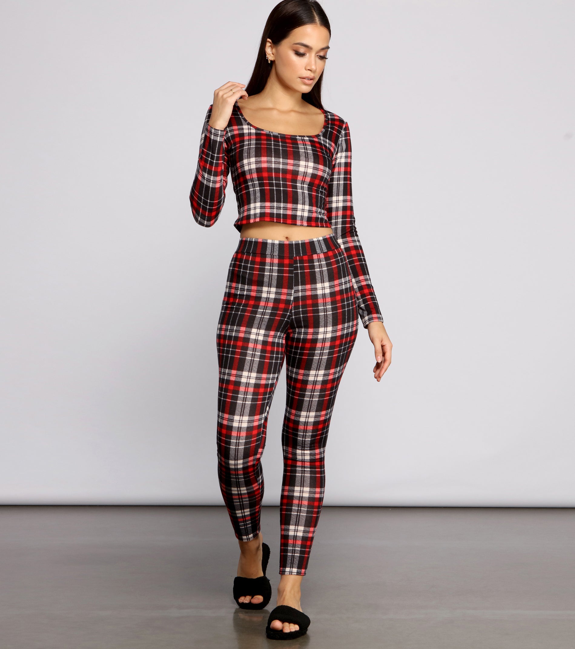 Classic Plaid Pajama Crop Top & Windsor