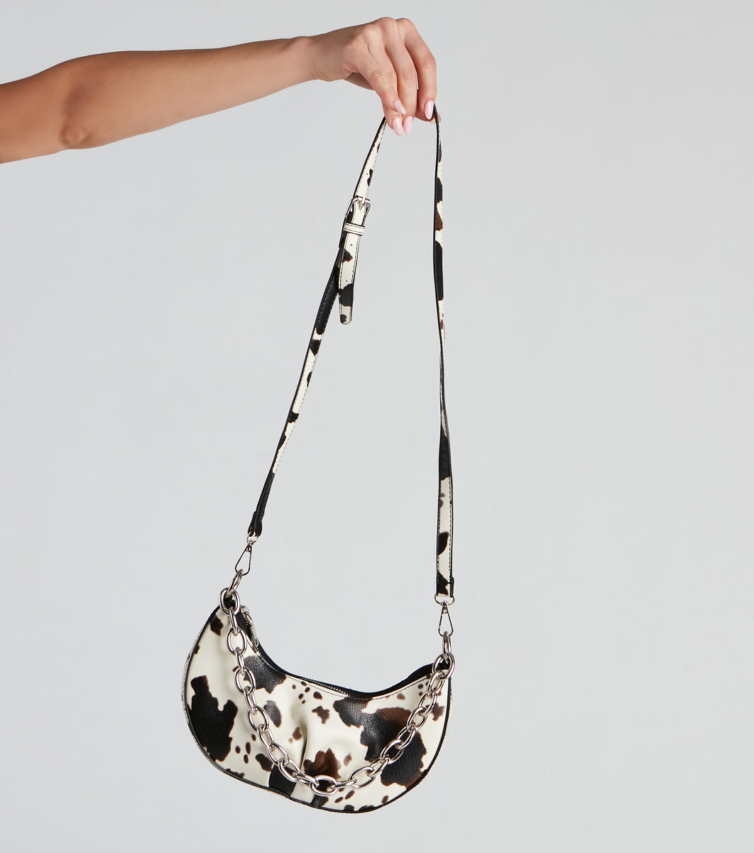 Rodeo Drive Cow Print Shoulder Bag & Windsor