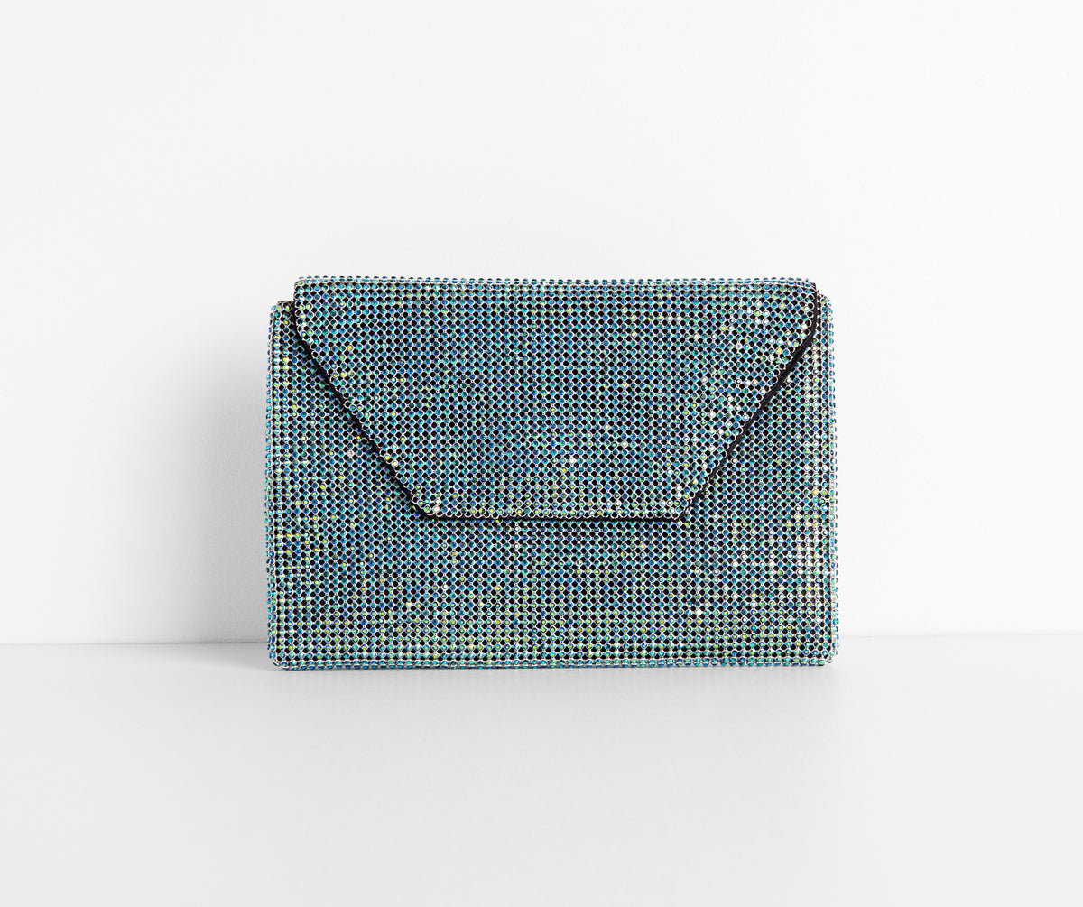 Rhinestone Mesh Envelope Clutch & Windsor