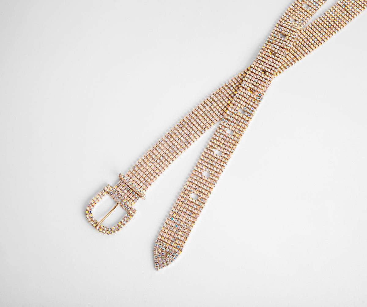 In The Spotlight Iridescent Rhinestone Belt & Windsor