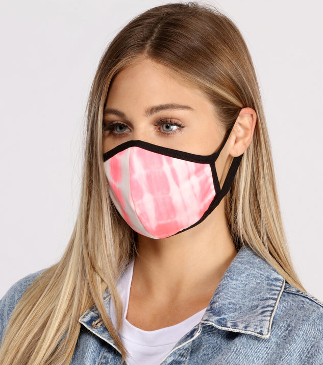 Neon Pink Tie Dye Face Mask & Windsor