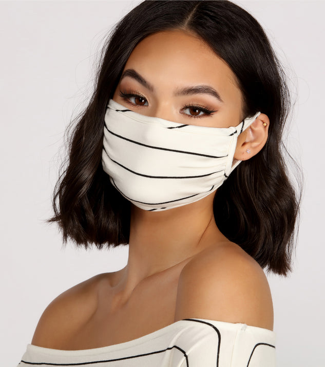 Reusable Striped Face Mask with Earloops & Windsor