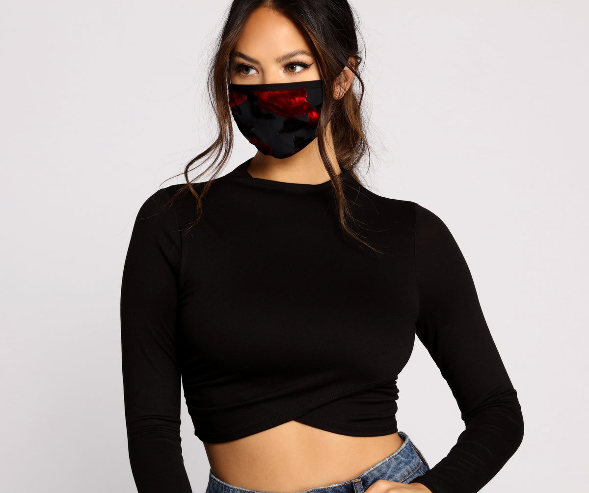 Floral Velvet Mesh Face Mask & Windsor