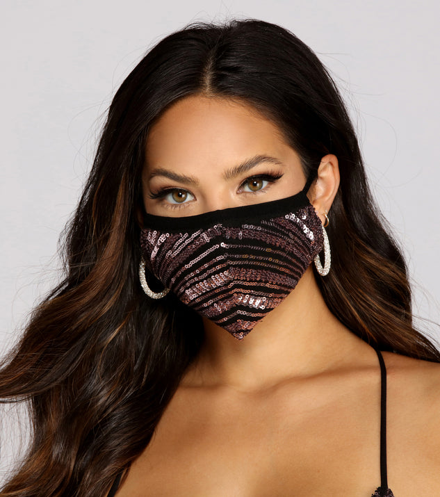 Stunning Vibes Sequin Face Mask & Windsor