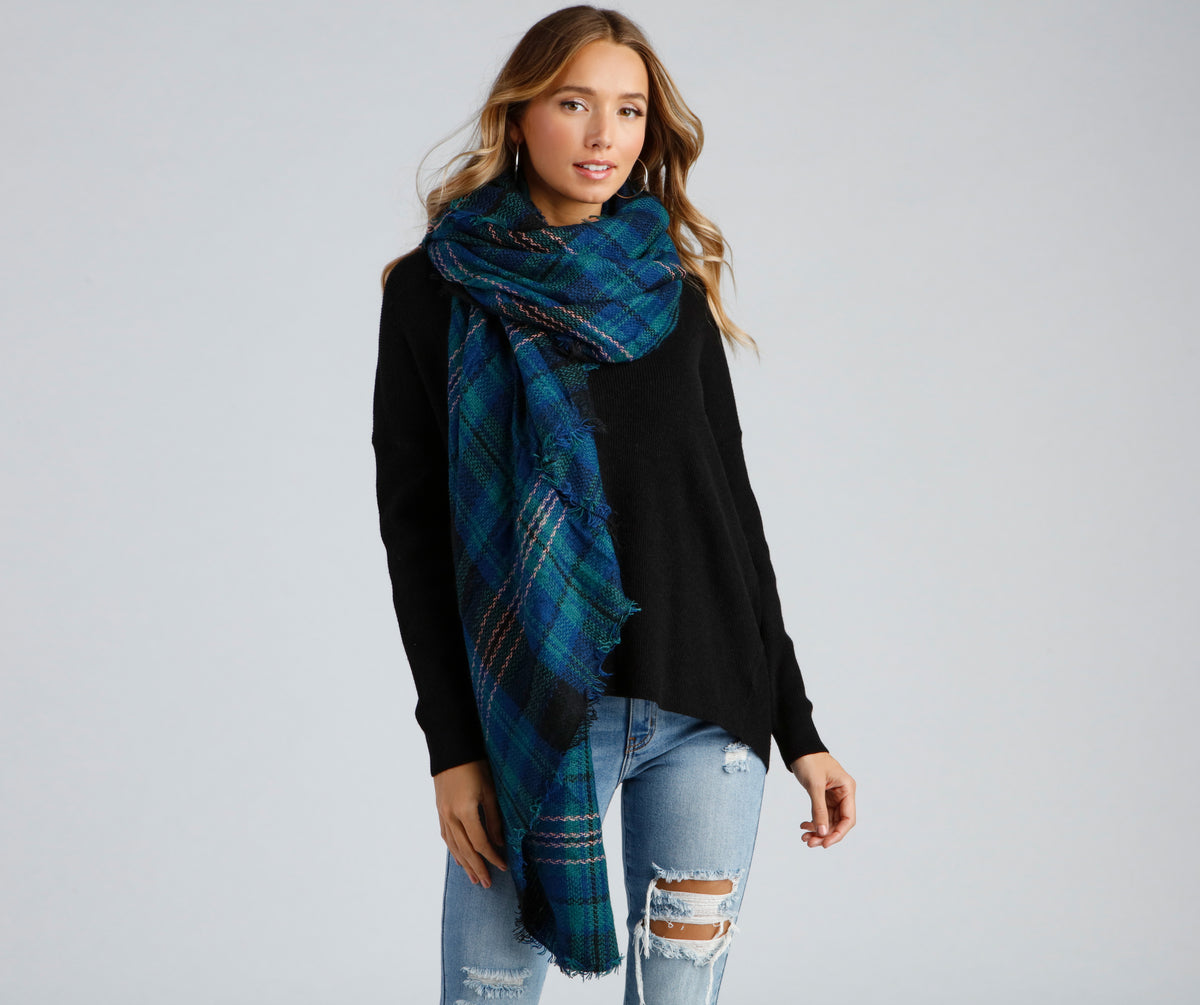 Wrapped In Plaid Frayed Scarf & Windsor