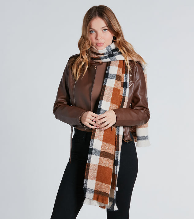 Softest Style Plaid Frayed Scarf & Windsor