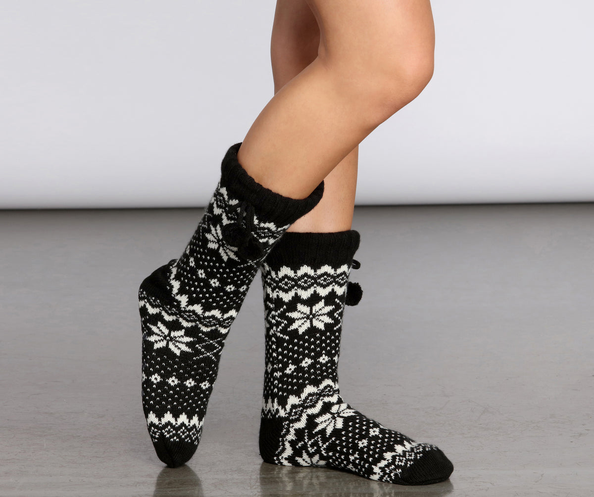 Snuggle All The Way Non Slip Fuzzy Sock Slippers & Windsor
