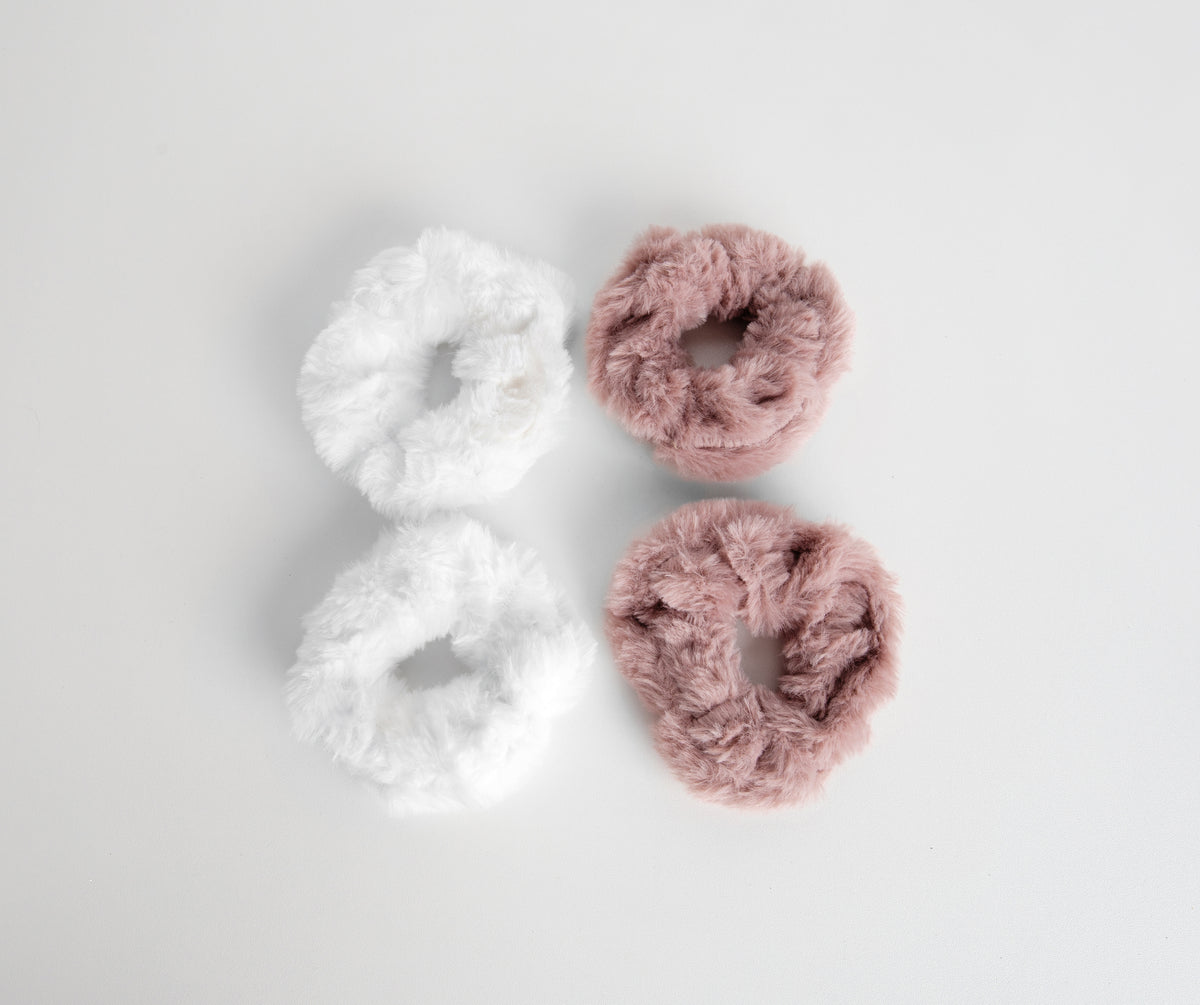 Preppy Schoolgirl Faux Fur Scrunchie Pack & Windsor