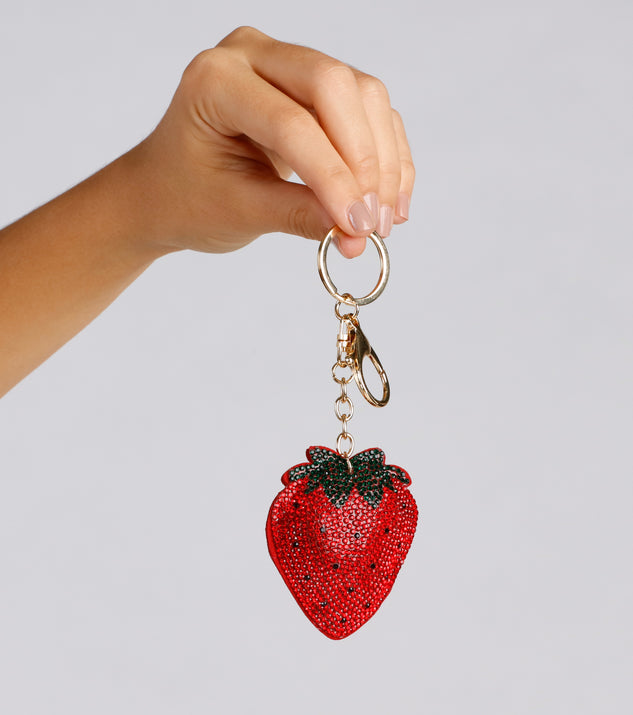 Rhinestone Strawberry Keychain & Windsor