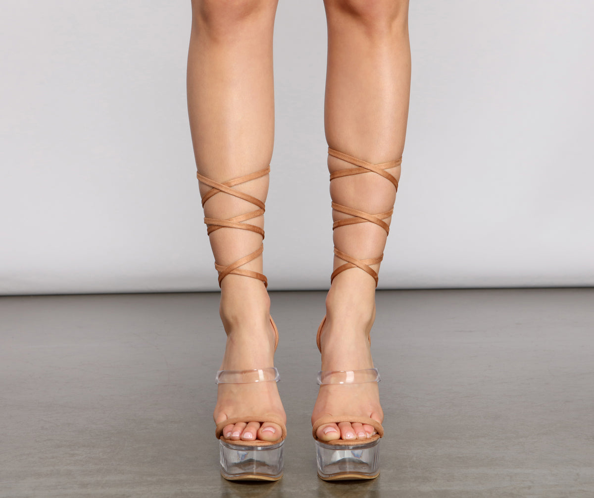 Scene Stealer Lace-Up Stiletto Heels & Windsor
