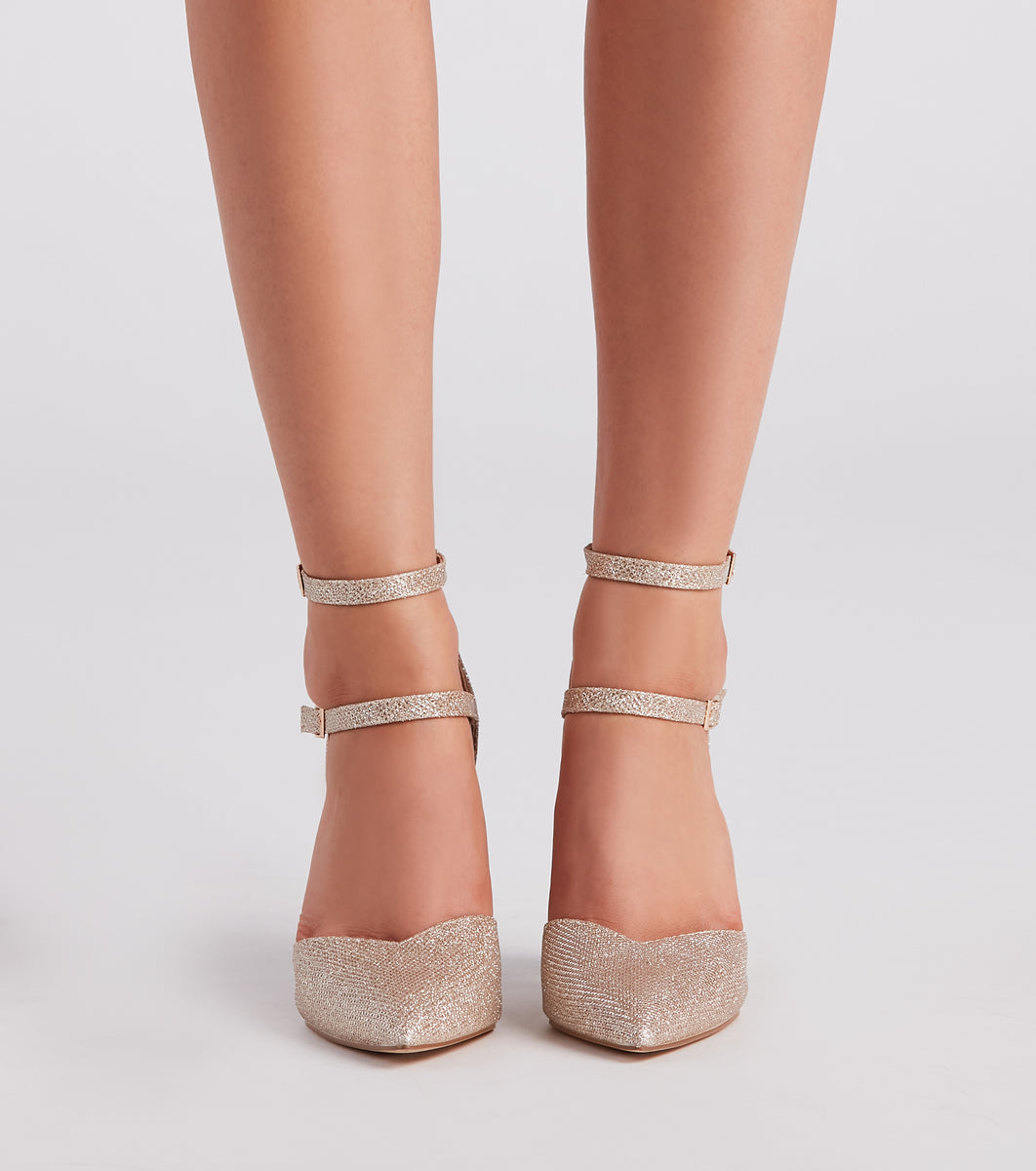 Glitz In Glitter Mesh Pointed Toe Pumps & Windsor