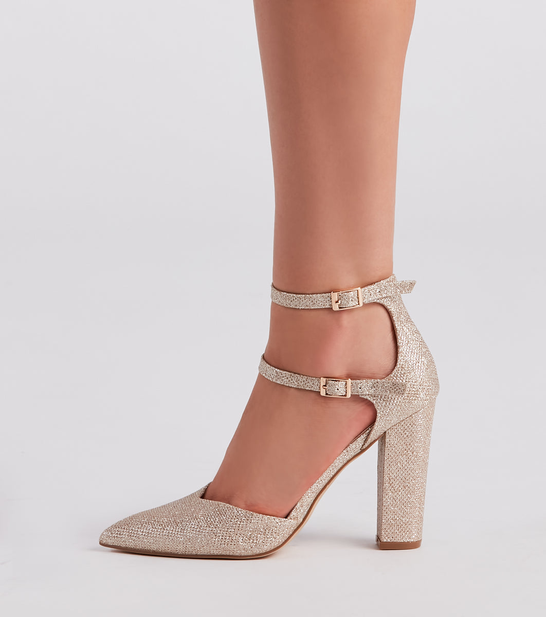 Glitz In Glitter Mesh Pointed Toe Pumps & Windsor