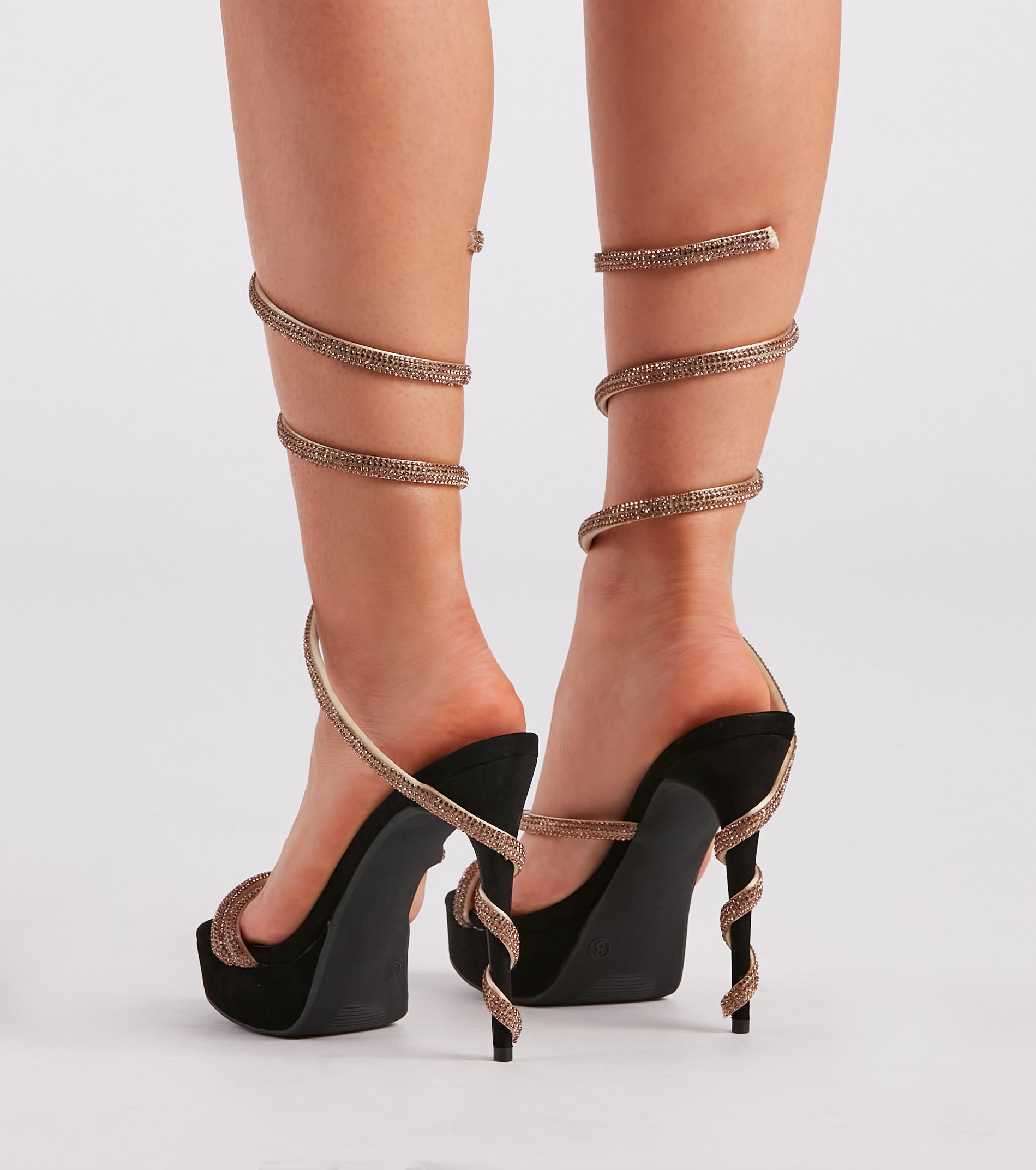 Spark Of Glamour Rhinestone Spiral Stiletto Heels & Windsor