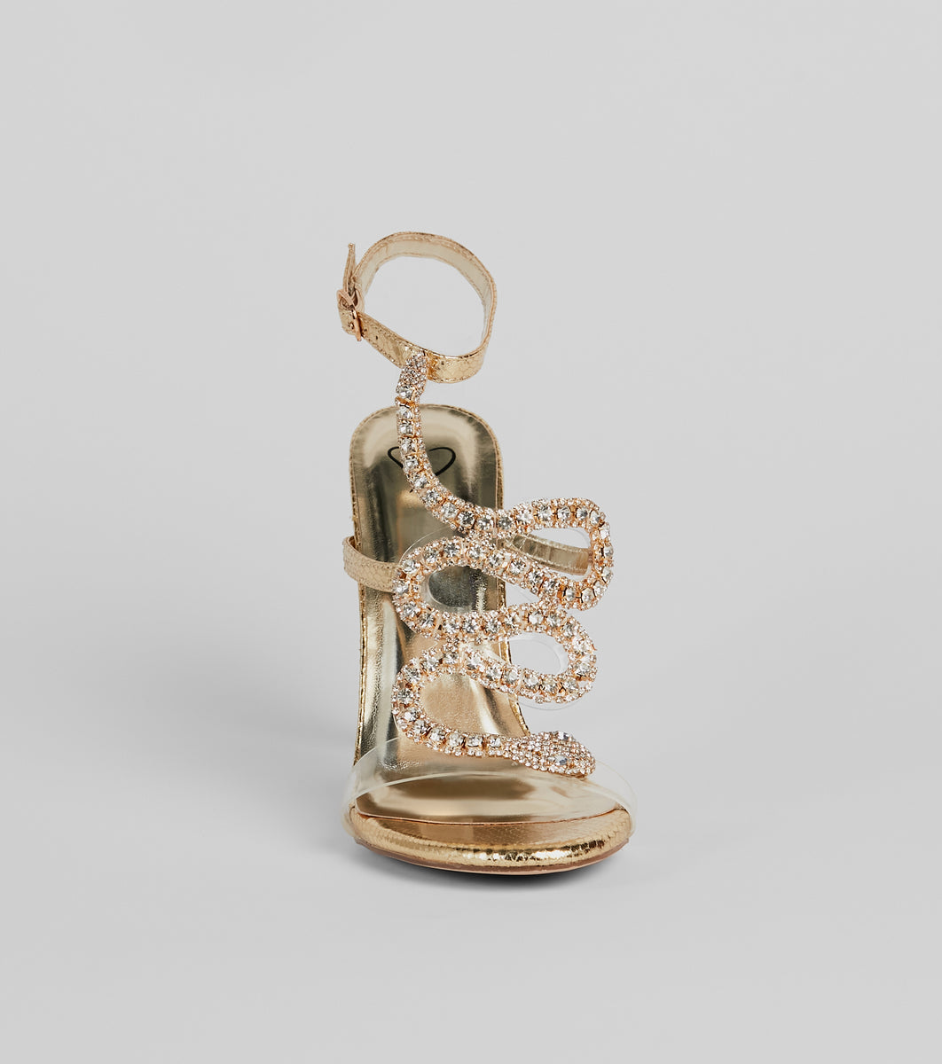 Slay Every Step Jeweled Snake Stiletto Heels & Windsor