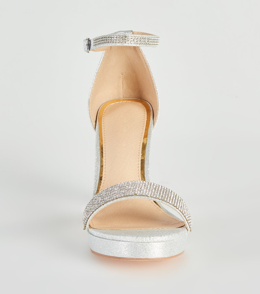 Glam Time Rhinestone Glitter Platform Heels & Windsor