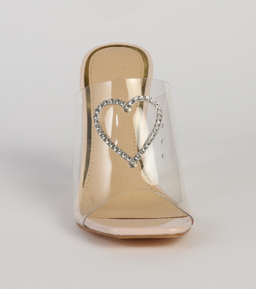 Pure Heart PVC Rhinestone Mules & Windsor