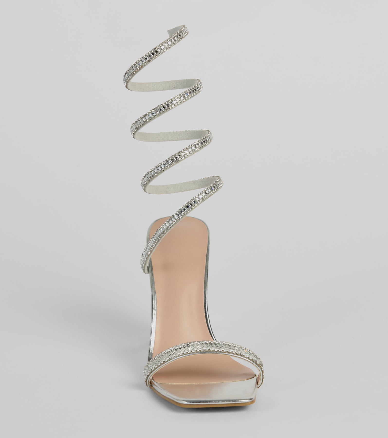 High Sparkle Rhinestone Spiral Block Heels & Windsor