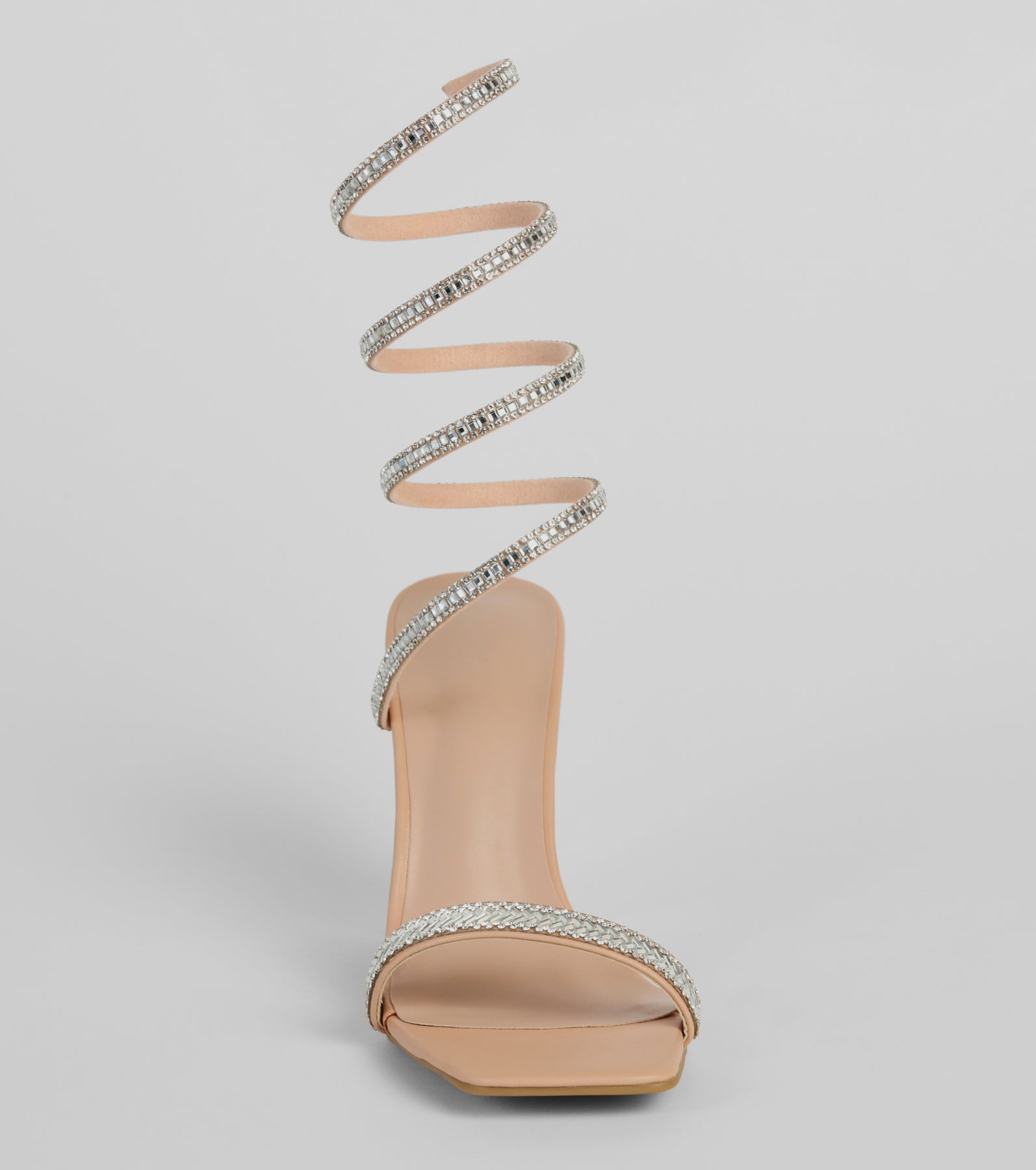High Sparkle Rhinestone Spiral Block Heels & Windsor