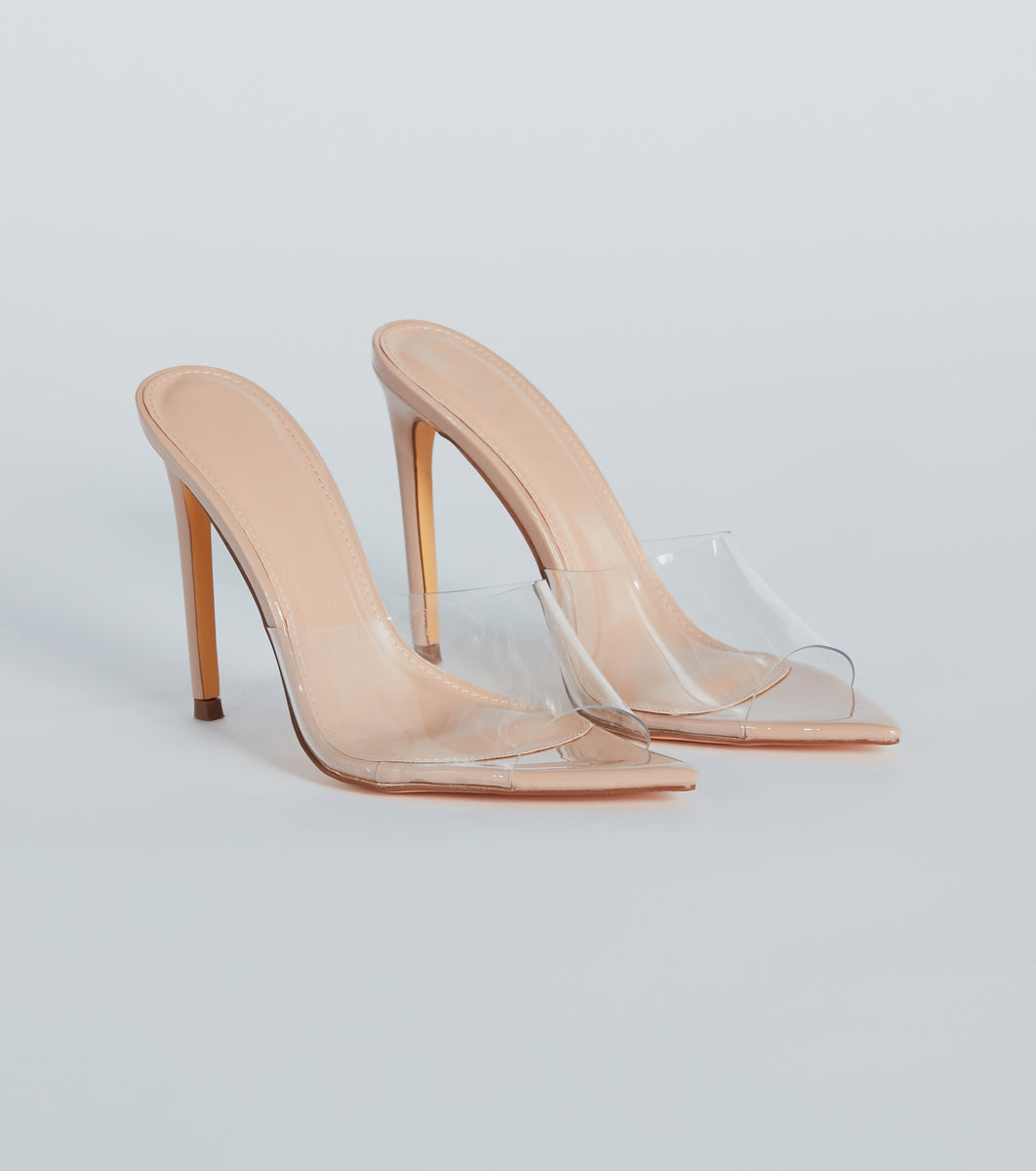 Serving Chic Vibes Clear Strap Stiletto Mules & Windsor