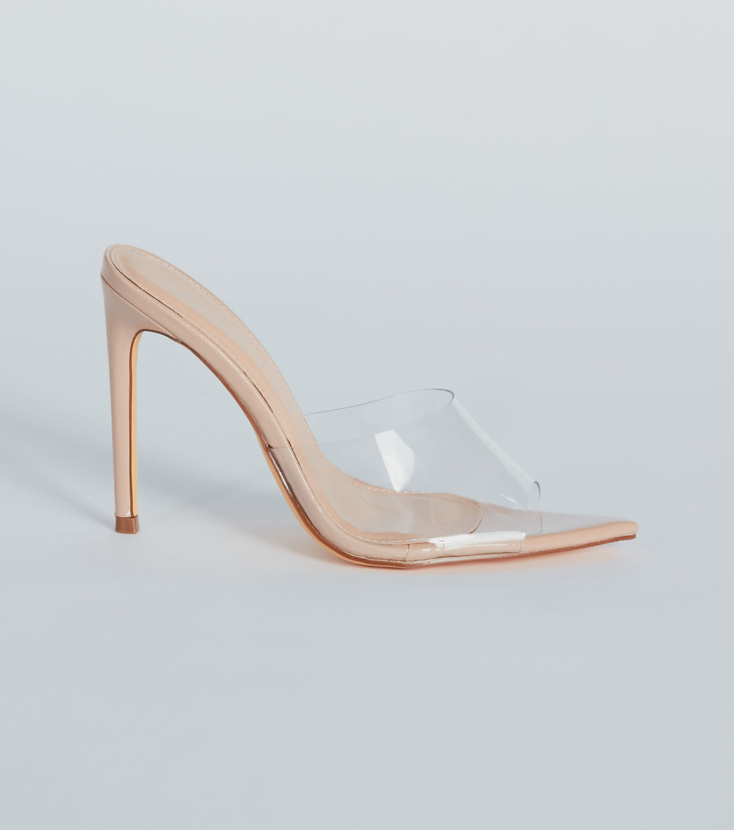 Serving Chic Vibes Clear Strap Stiletto Mules & Windsor
