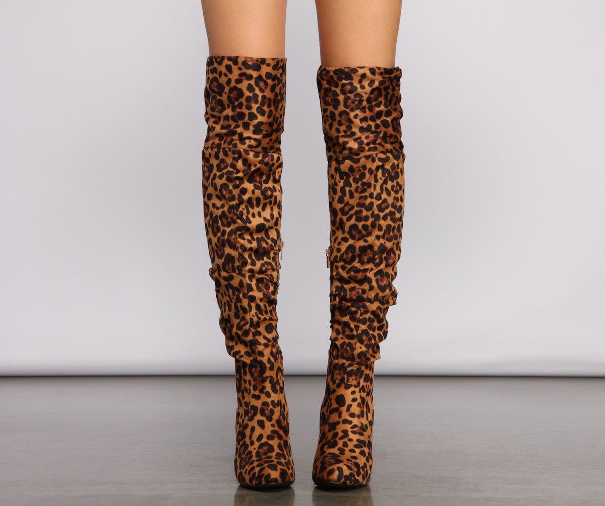 Over the Knee Faux Suede Leopard Print & Windsor