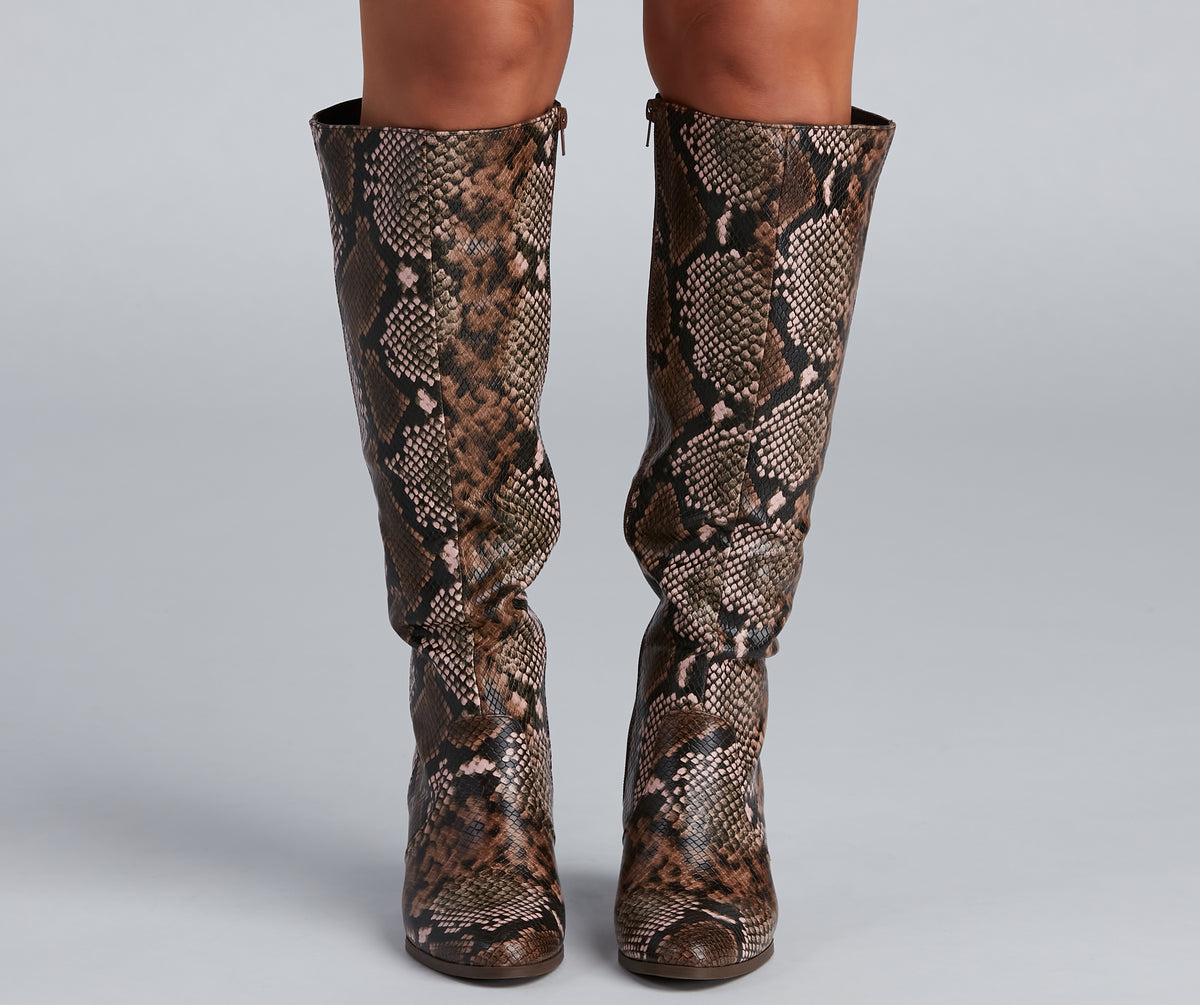 Chic Vixen Snake Faux Leather Boots & Windsor
