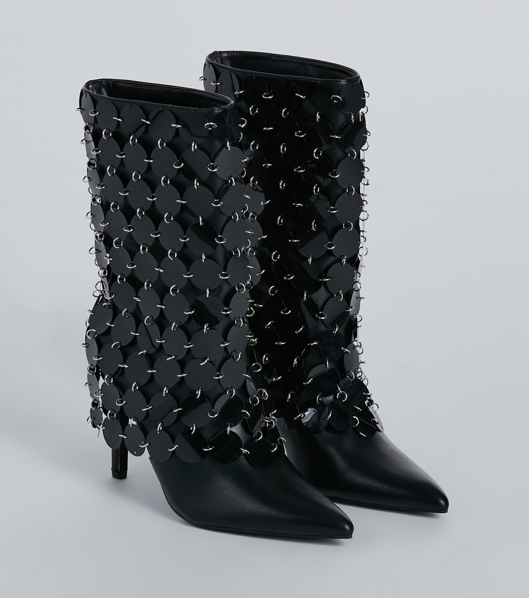 Flashy Glam Sequin Stiletto Boots & Windsor